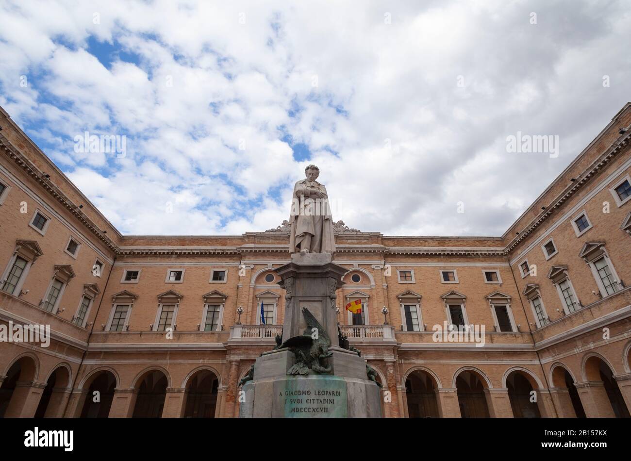 Giacomo Leopardi Statue Monument in Recanati (Macerata - Italy Stock ...