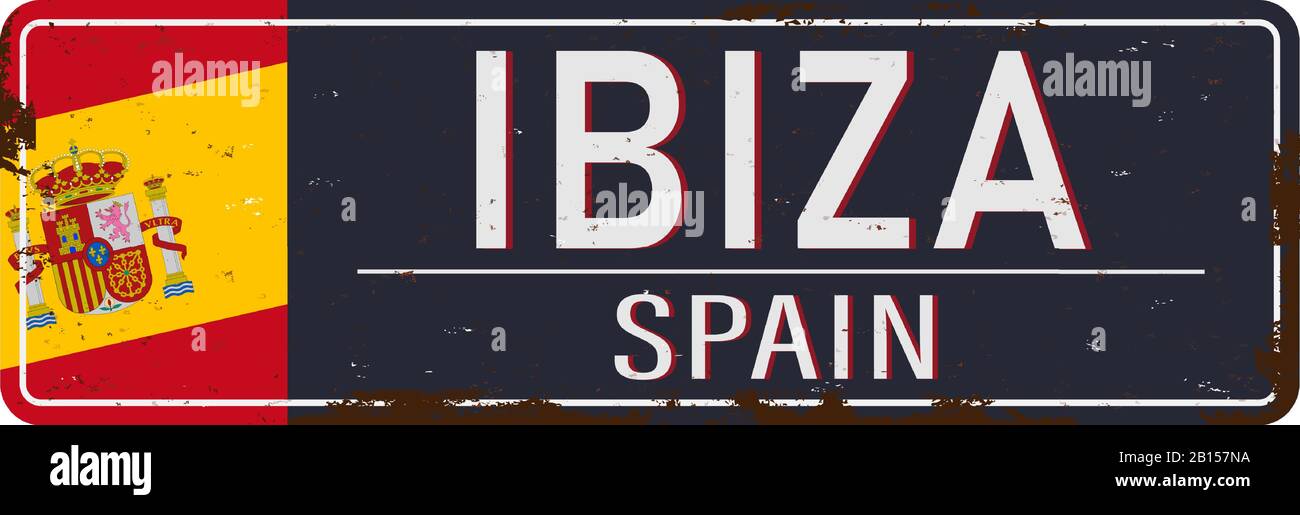 Vintage metal sign Ibiza Vector EPS 10 Illustration Stock Vector Image ...
