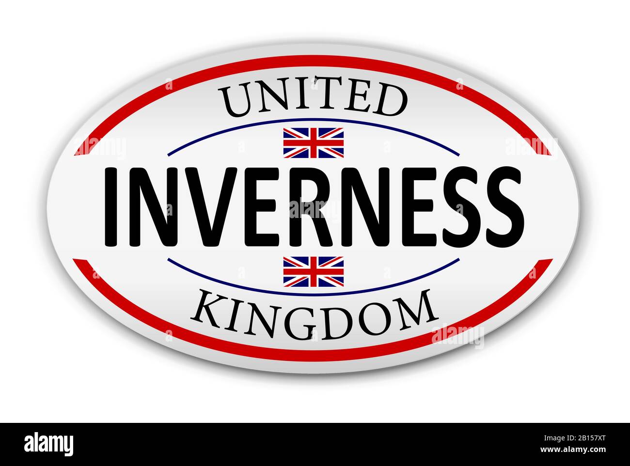 logo badge with the text INVERNESS UK over a white background Stock ...