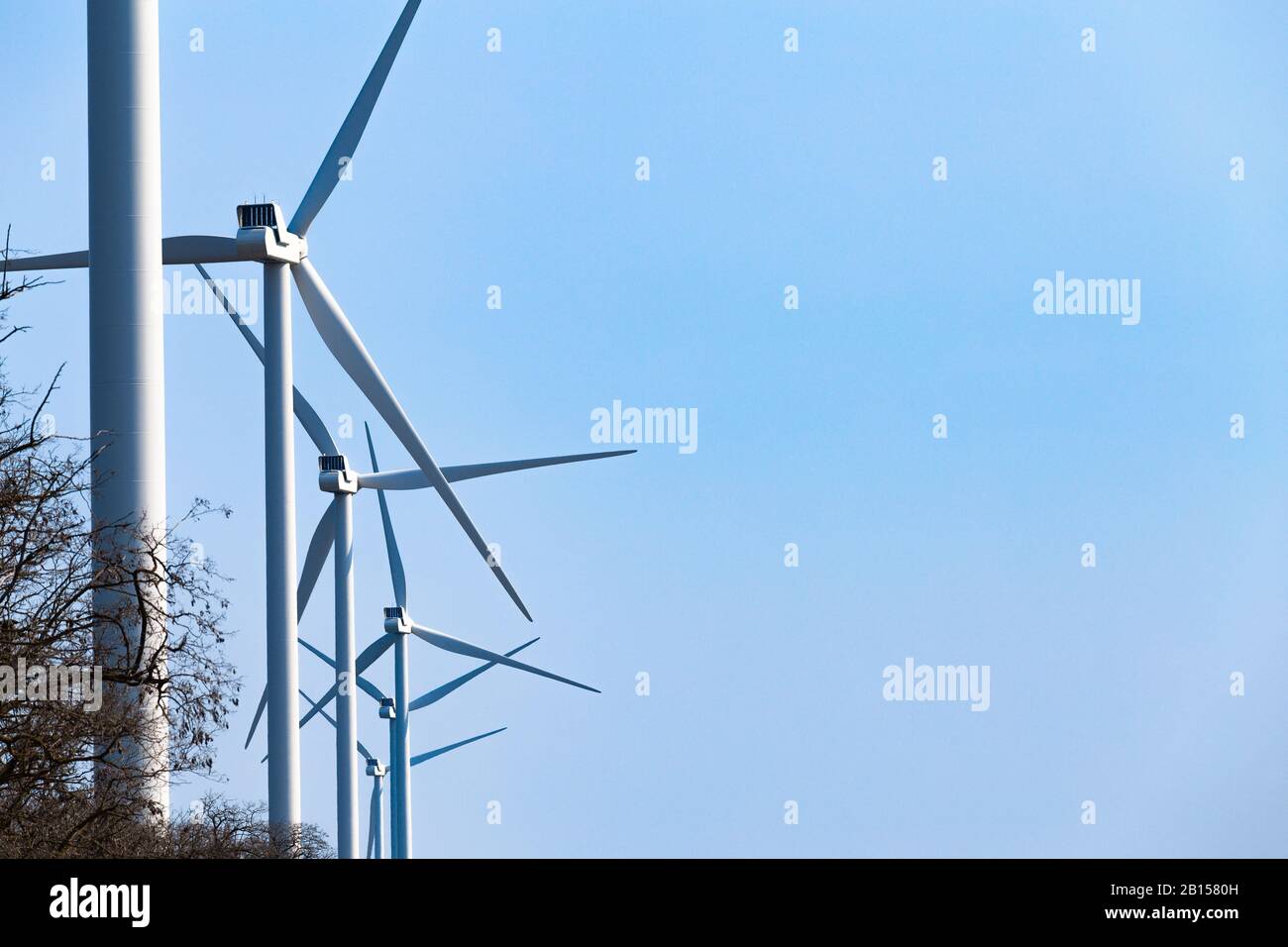 Wind turbines is ecological power supply. Ideas for the future Stock ...