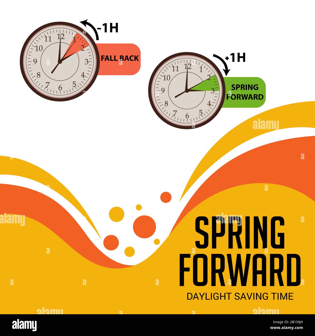 Vector illustration of a Background for Daylight Saving Time Summer ...