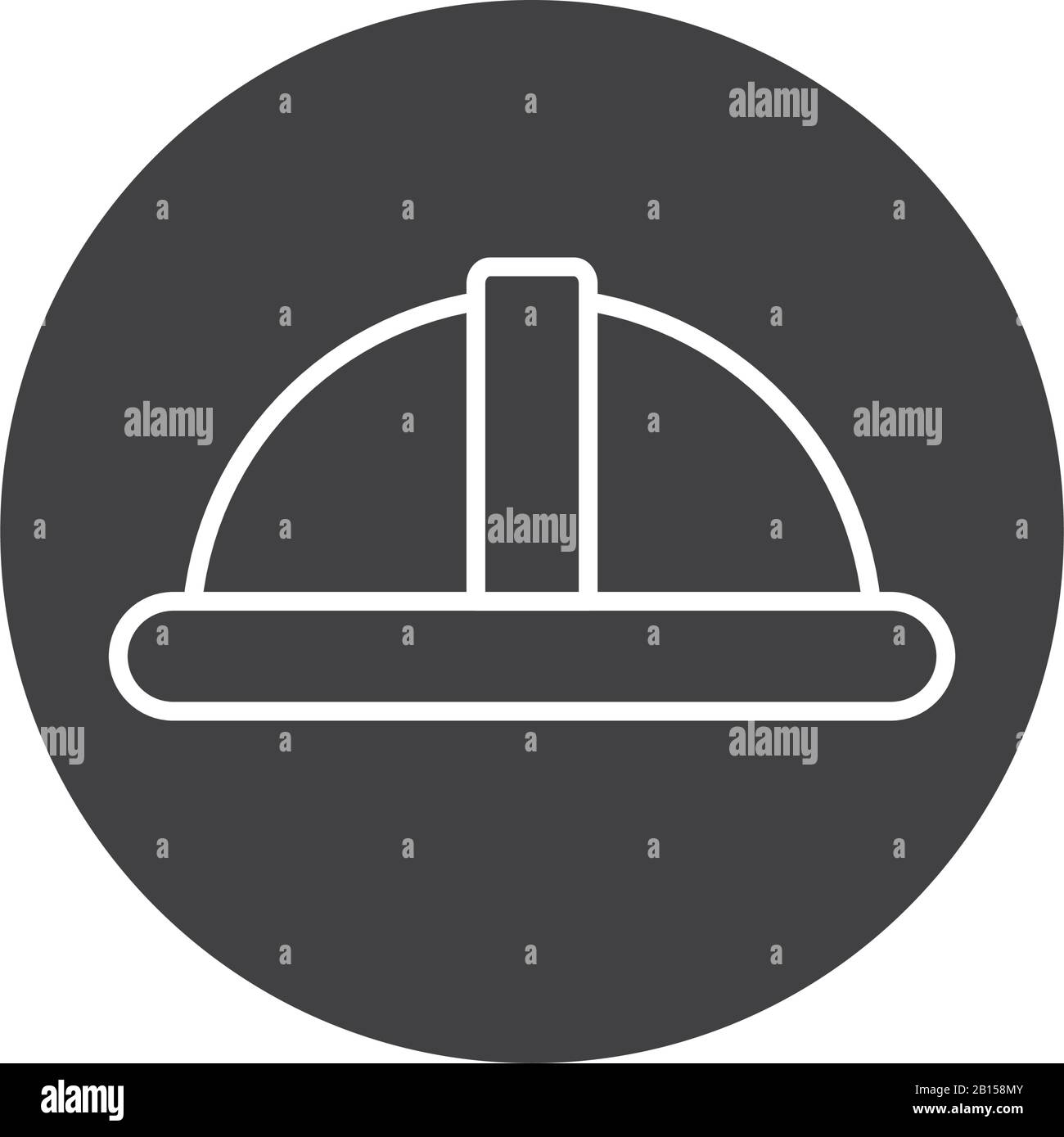Builder helmet line block style icon design of Construction working ...