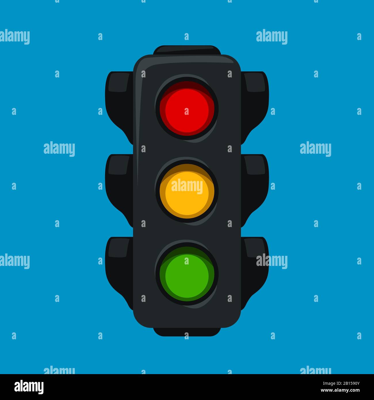cartoon traffic light on blue Stock Vector Image & Art - Alamy