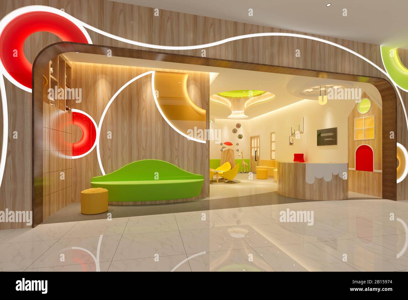3d render of kindergarten school interior Stock Photo - Alamy