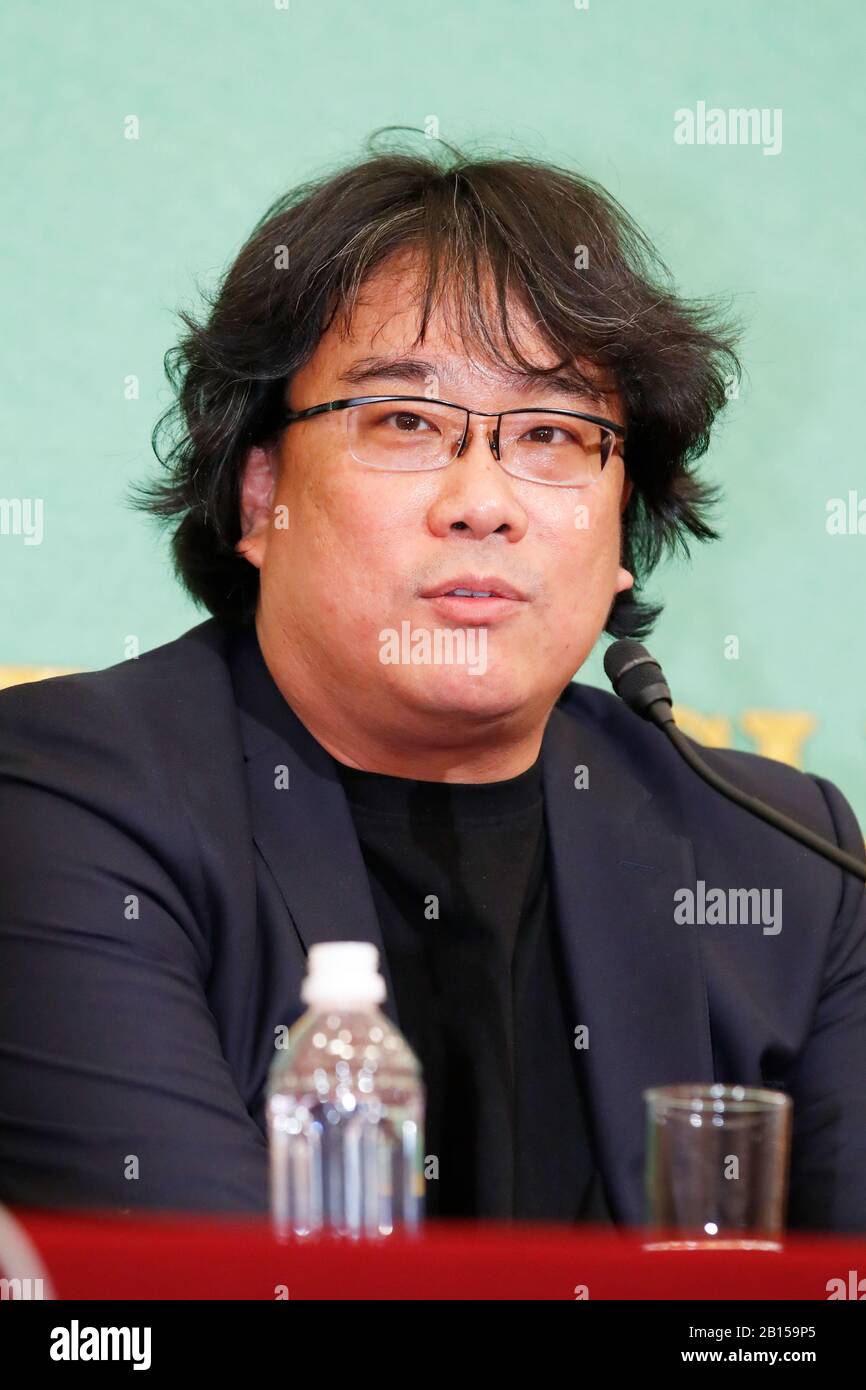 Tokyo, Japan. 23rd Feb 2020. Korean director Bong Joon-Ho attends the press conference for the ...