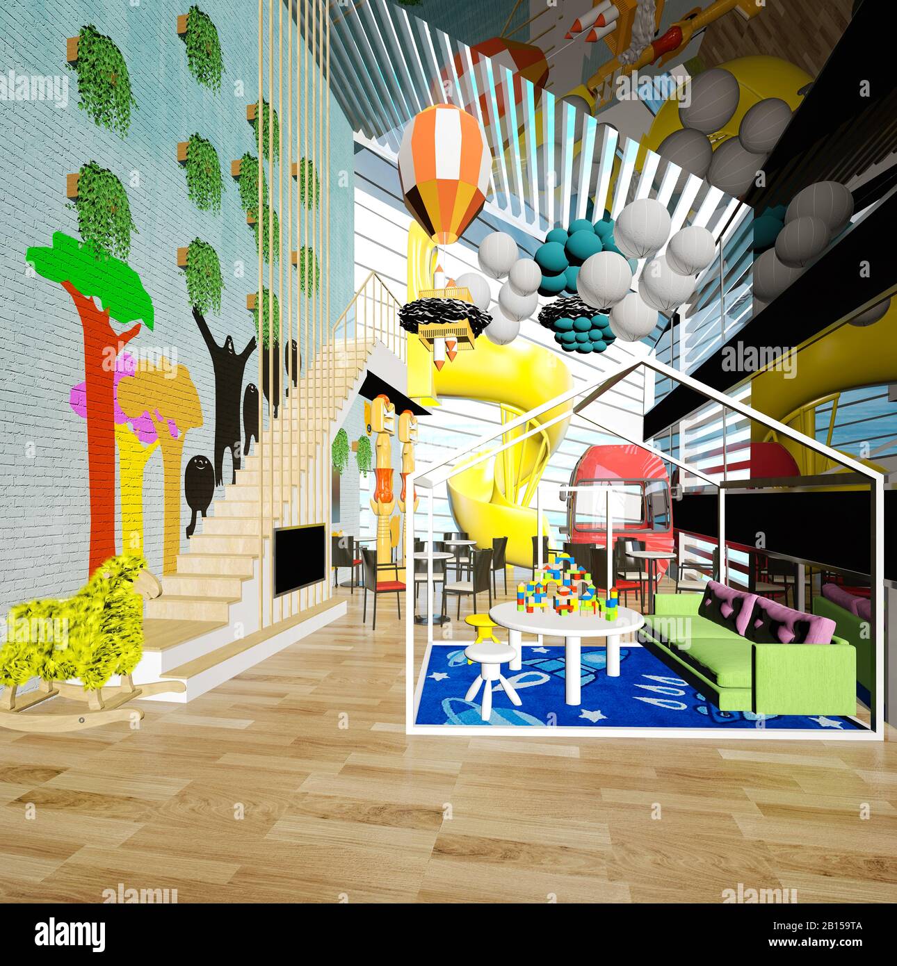3d render of kindergarten school interior Stock Photo - Alamy