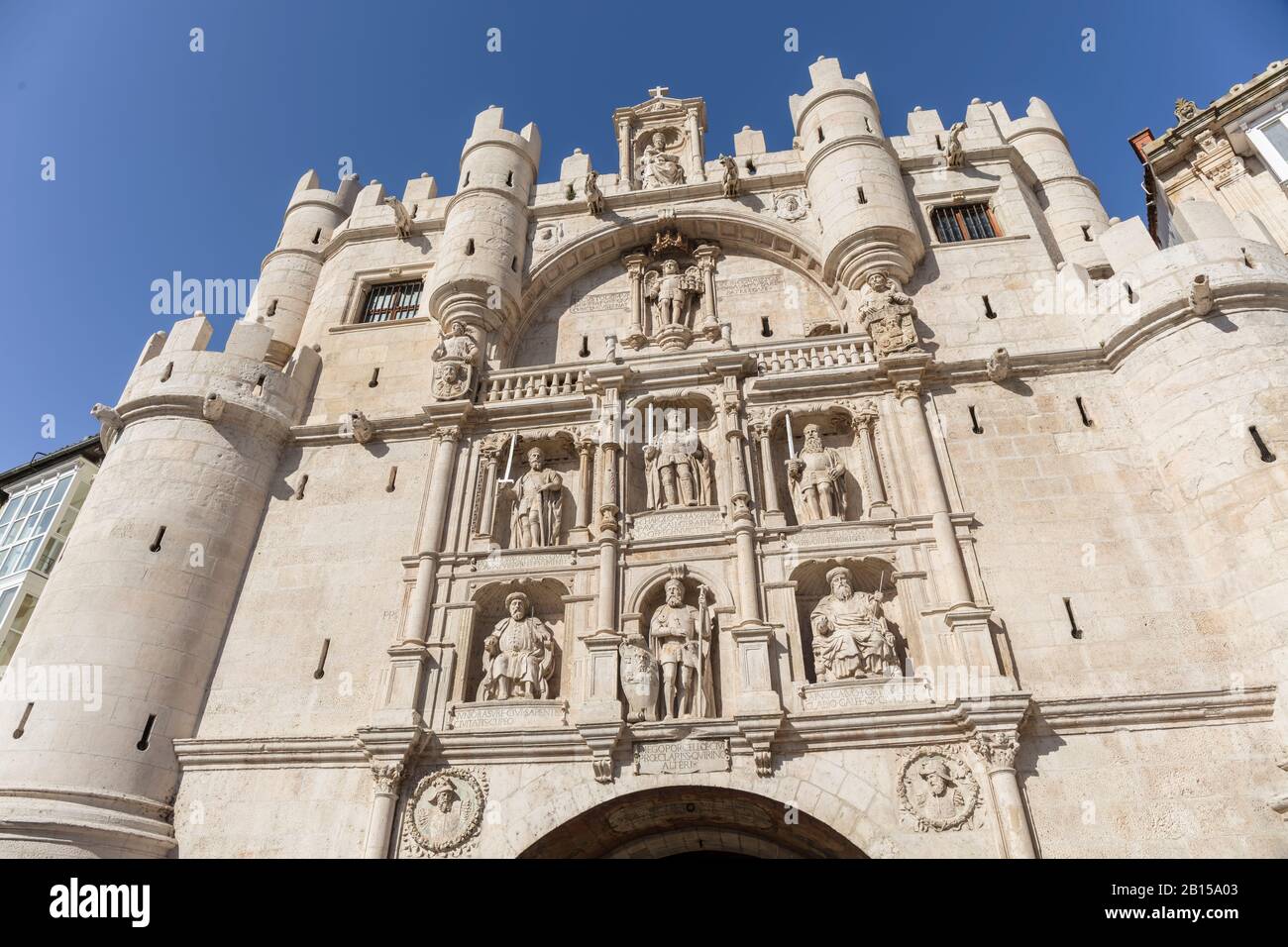 Arch of Santa Maria in Burgos city, Spain Stock Photo - Alamy