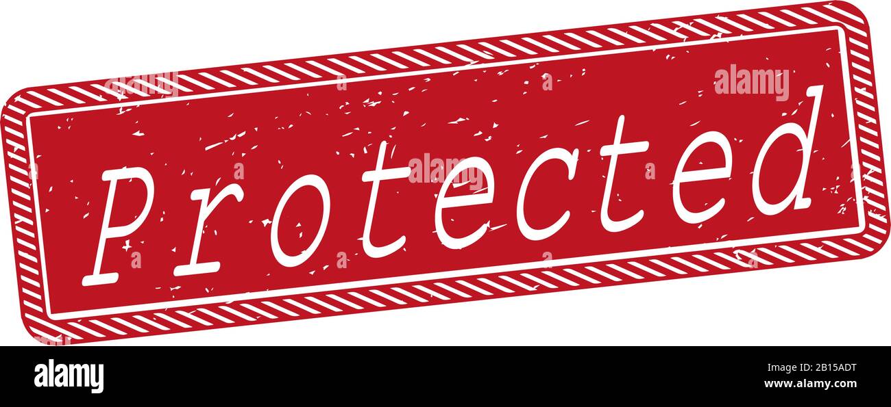 Protected Rubber Stamp square on a white background Stock Vector Image & Art - Alamy