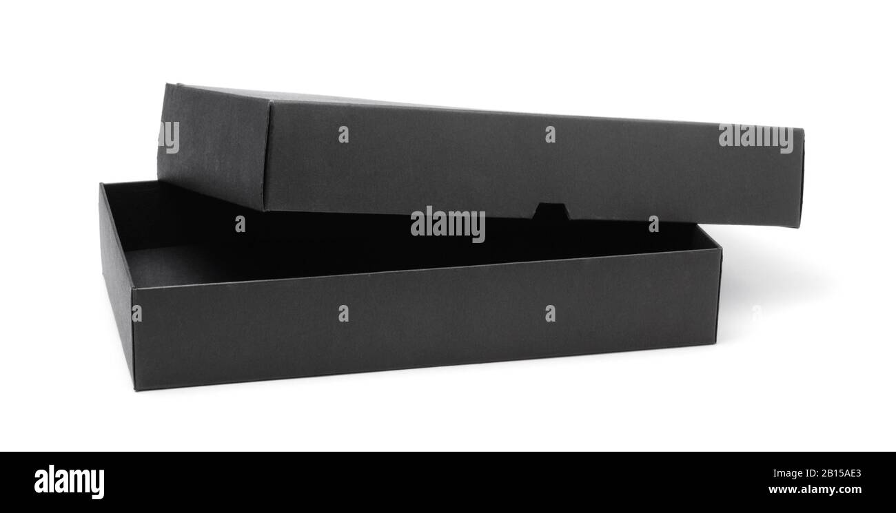 Open black box isolated on white background Stock Photo - Alamy