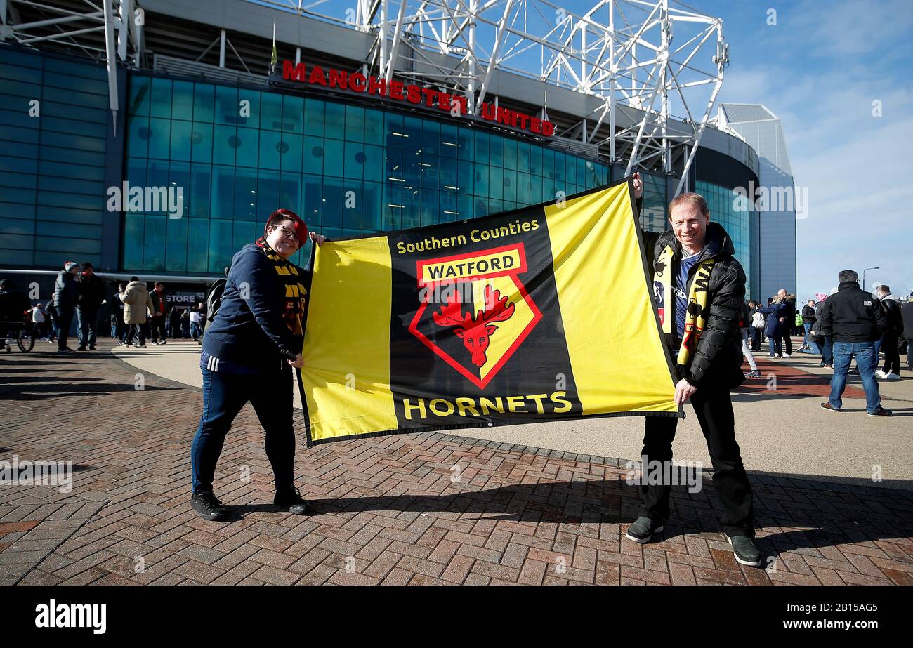 Watford fans show support for their team outside the ground before the ...
