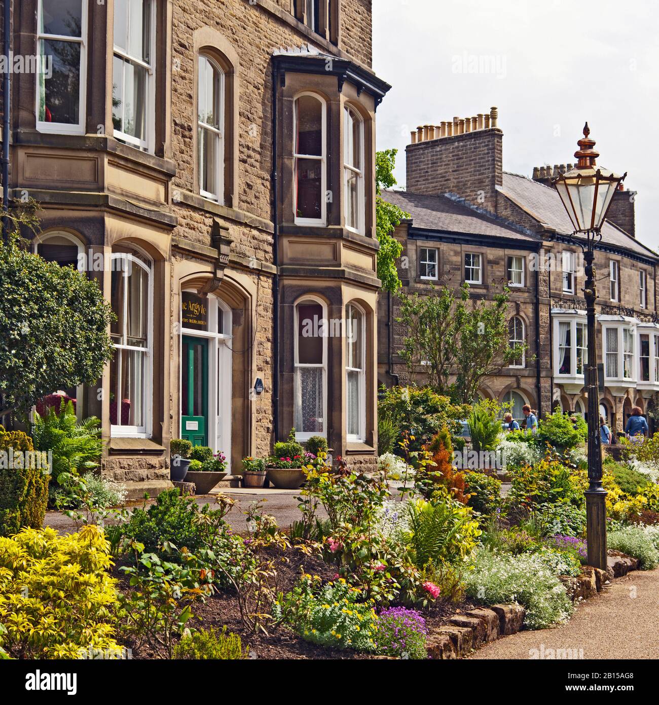 Victorian Guest House on Broad Walk in Pavillion Gardens, Buxton Stock ...