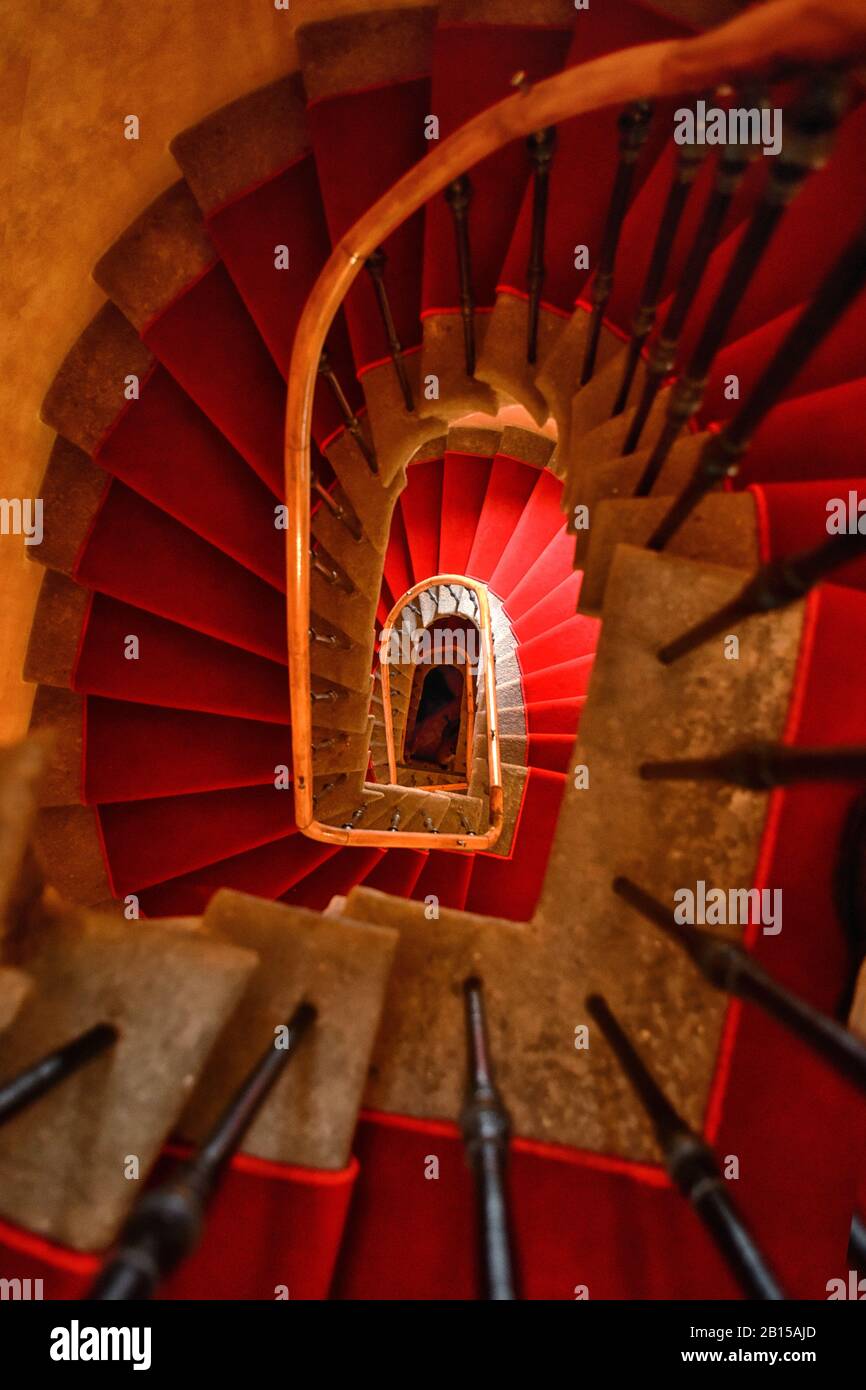 Stairs spiral interior banister hi-res stock photography and images - Alamy