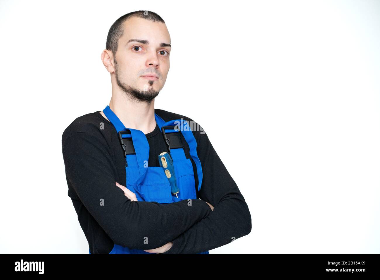 Professional repair, installation and maintenance technician. In a work ...