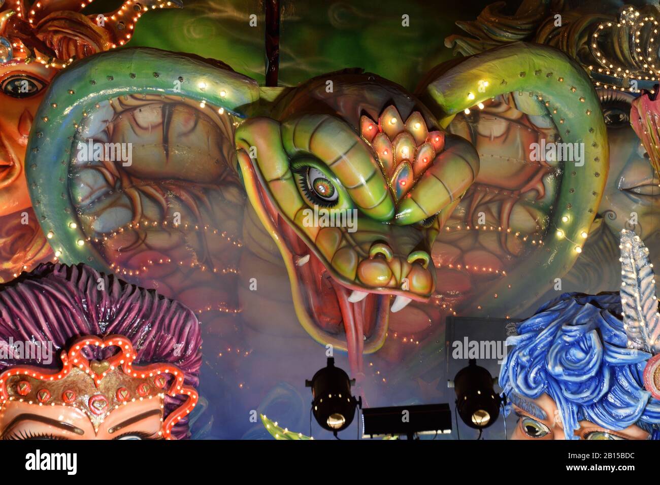 Acireale (CT), Italy - February 16, 2020: detail of a allegorical float ...