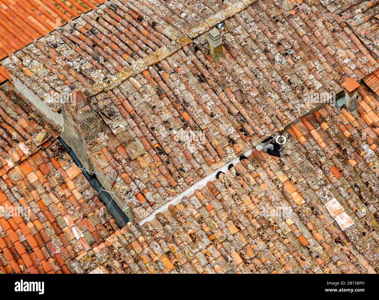 Aerial view of tiled roofs in an old Italian City Stock Photo - Alamy