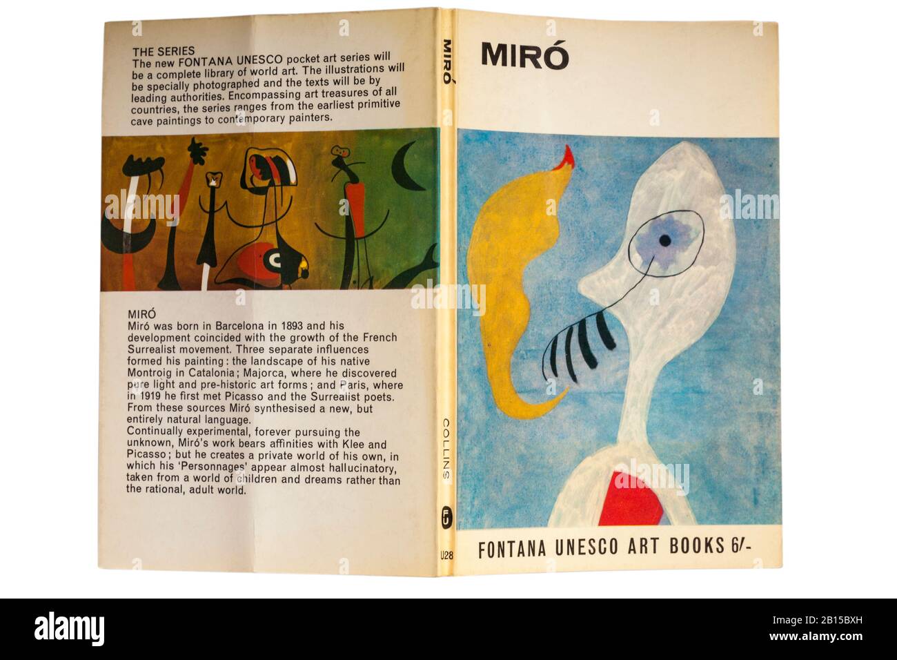 Miro book opened to show front cover and back cover isolated on white ...