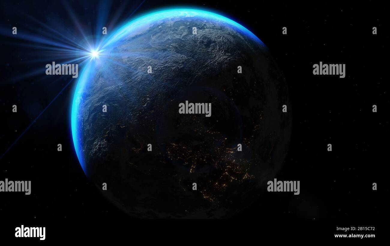 Rising Sun over Earth. Elements of this image furnished by NASA Stock ...