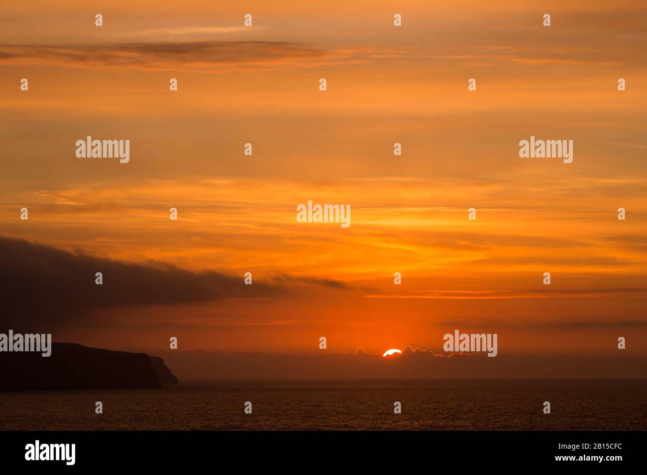 Sequence of images of a sunset, over the sea, sunset sequence, Whitby ...