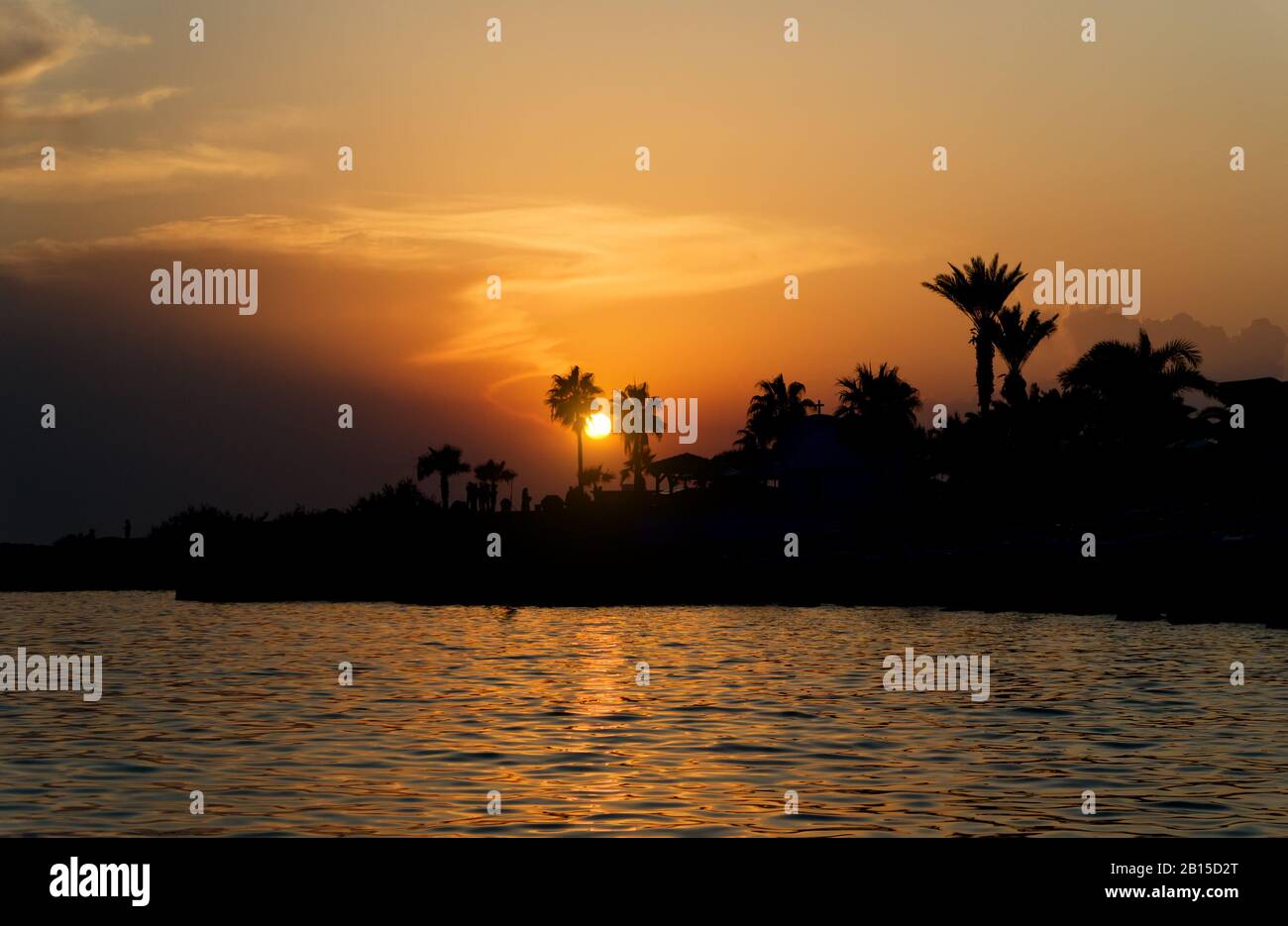 One of the most popular beaches of Europe at sunset Stock Photo - Alamy