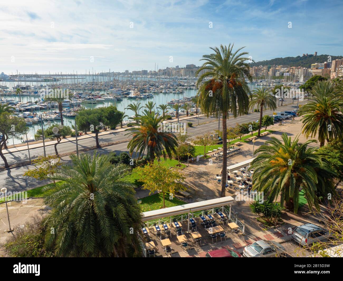 Promenade, Avinguda de Gabriel Roca and Marina port in Palma de ...