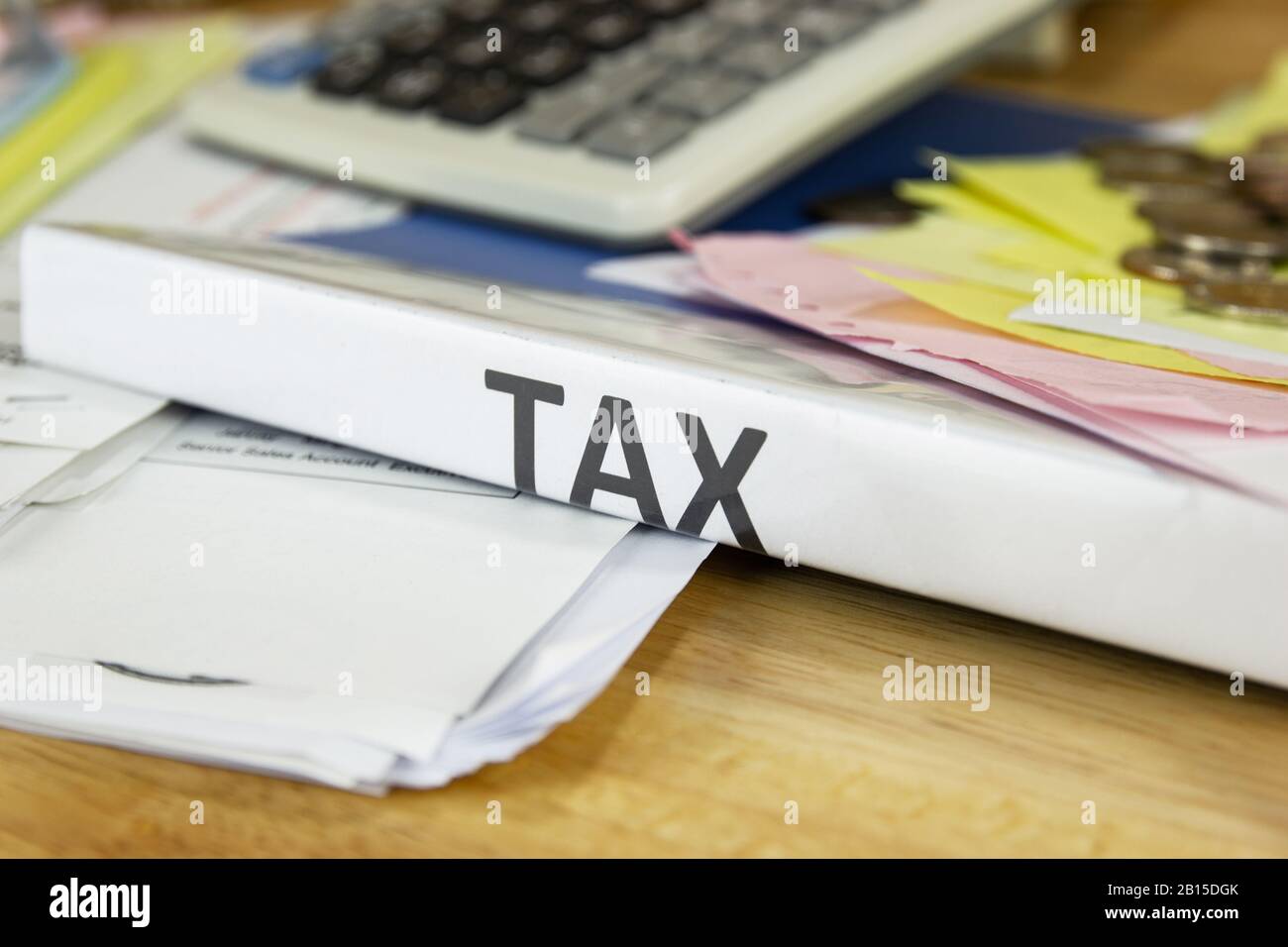 Folder Tax documents and paper files concept Annual tax payment Stock ...