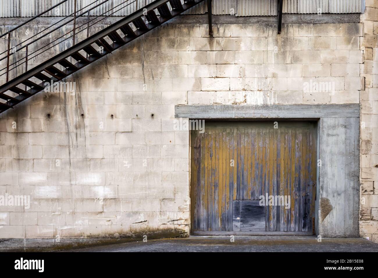 Side wall of vintage brick building in Oamaru, New Zealand Stock Photo ...