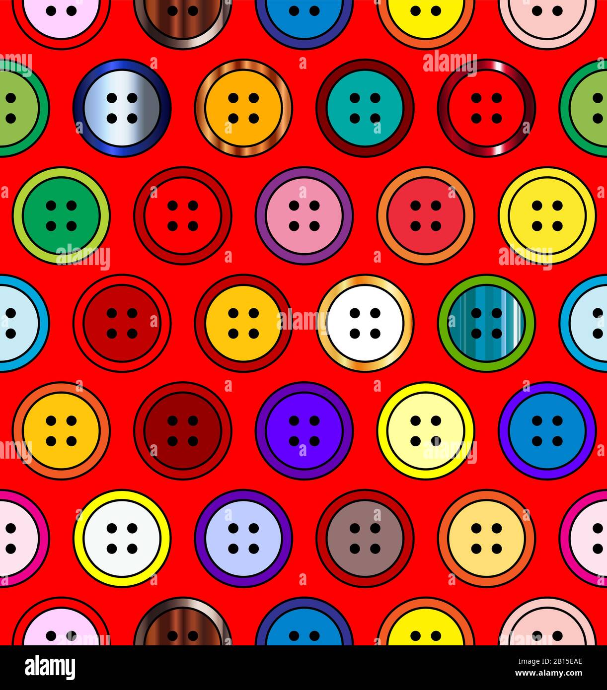 A collection of buttons as a seamless repeating pattern Stock Vector ...