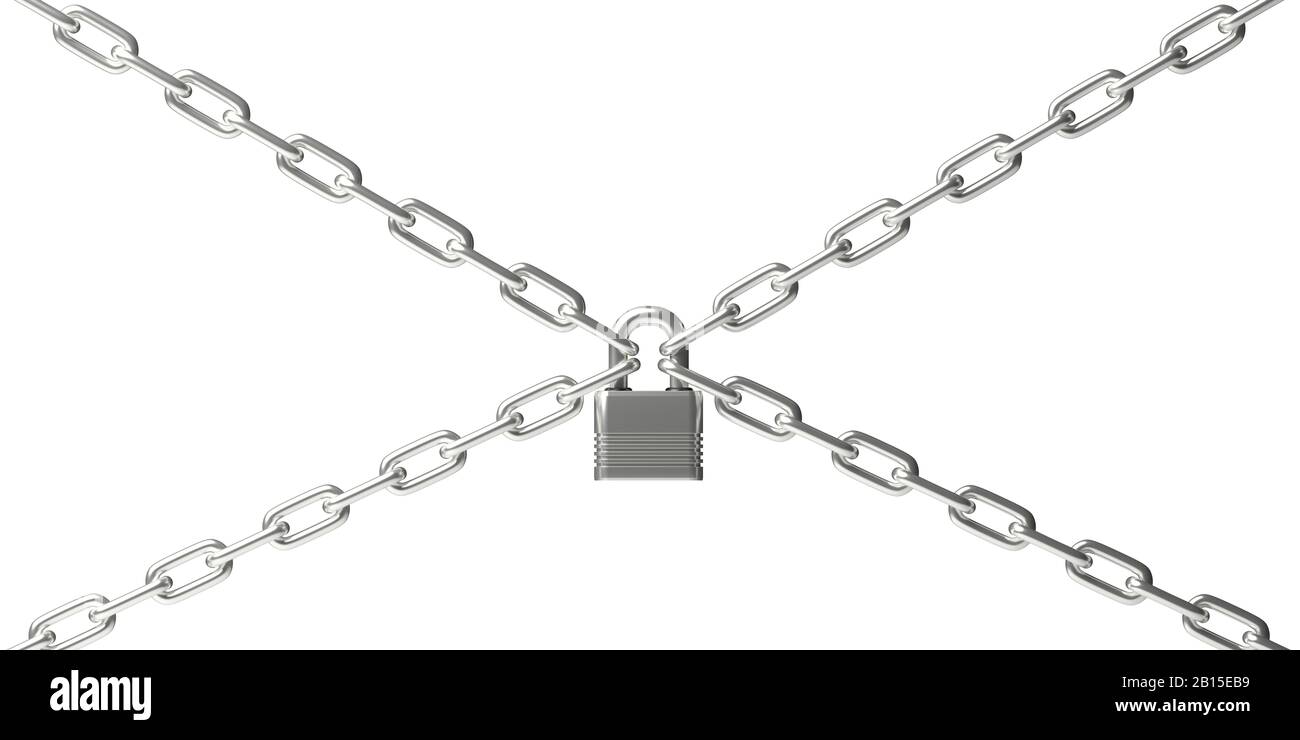 Privacy, access forbidden, boundary concept. Padlock locking four ...