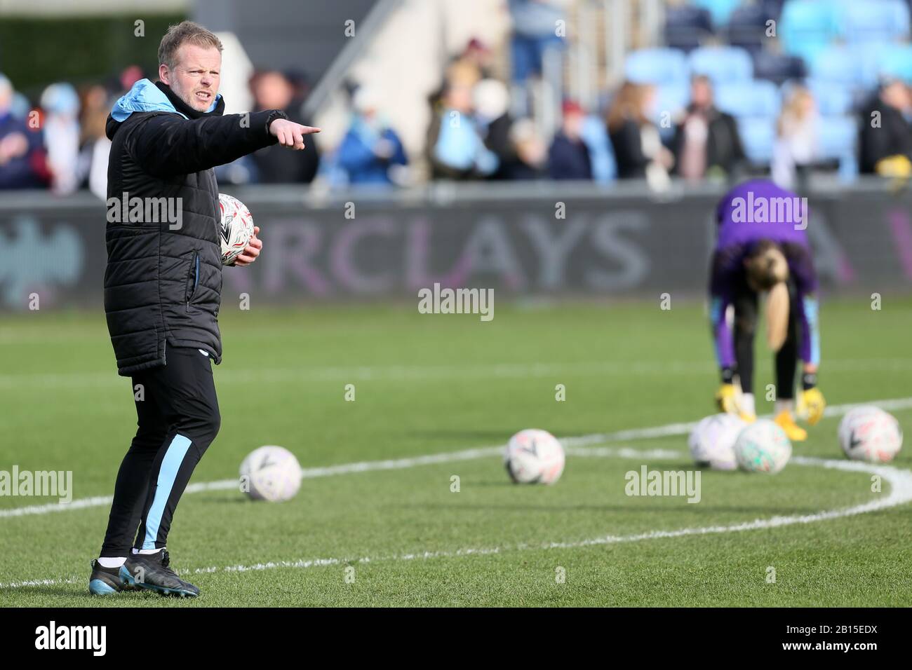 Manchester City's Women's manager, Alan Mahon before the Women's Super ...