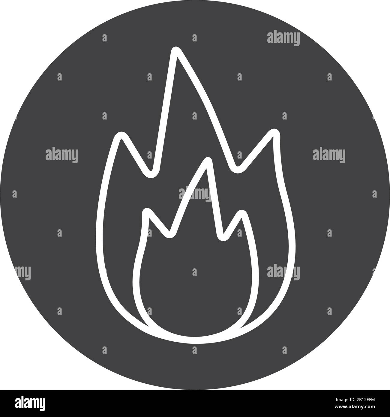 Flame line block style icon design of Fire bonfire hot burn light ...