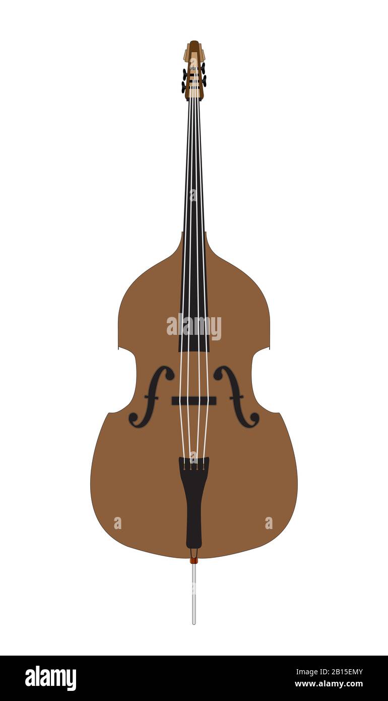 A cartoon style isolated and traditional double bass Stock Vector Image ...