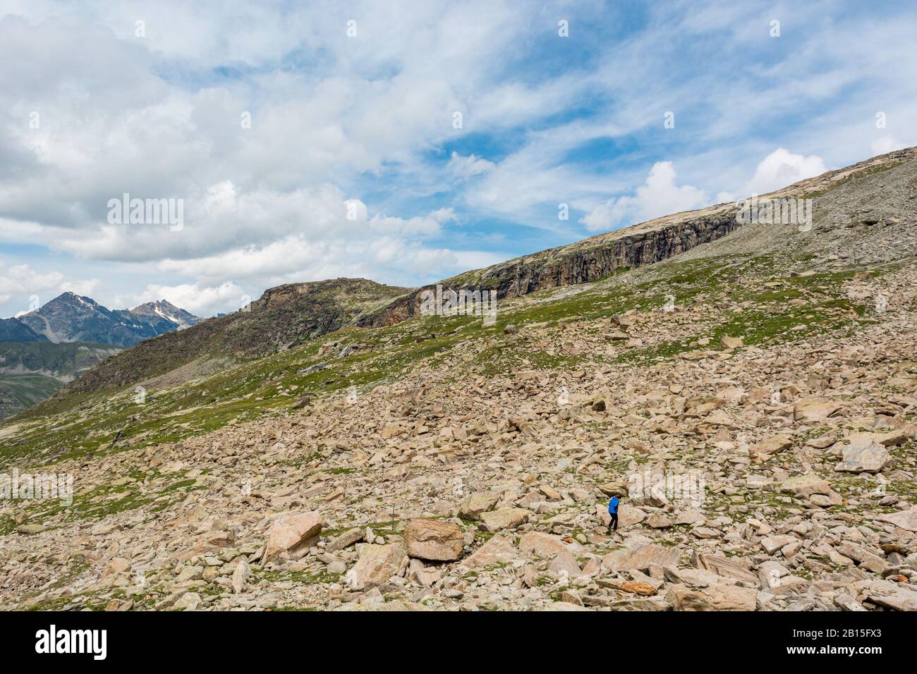 Mountain slope covered with old glacier rubble Stock Photo - Alamy