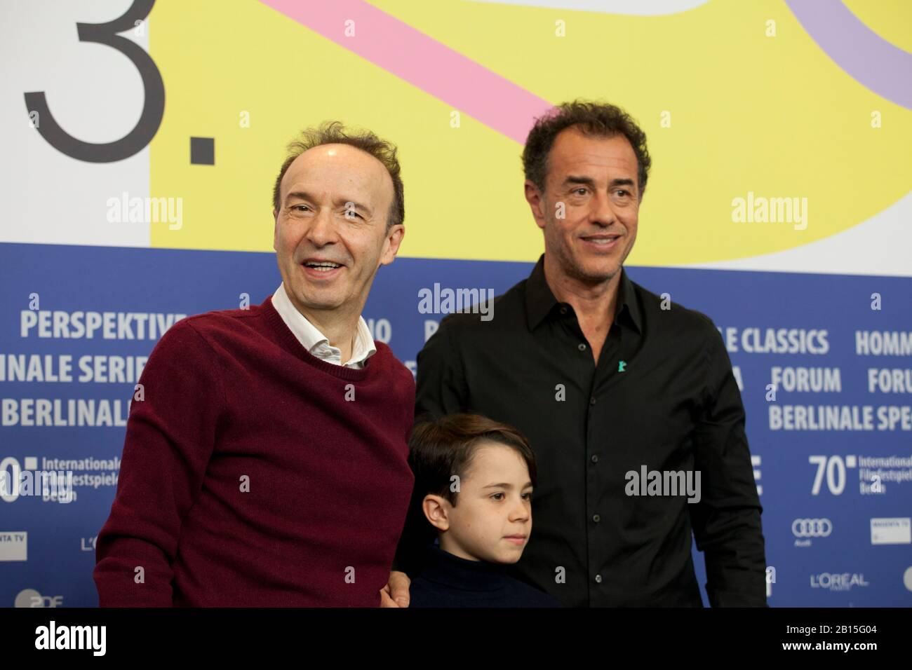 Berlin, Germany. 23rd Feb, 2020. Actors Federico Ielapi, Roberto ...