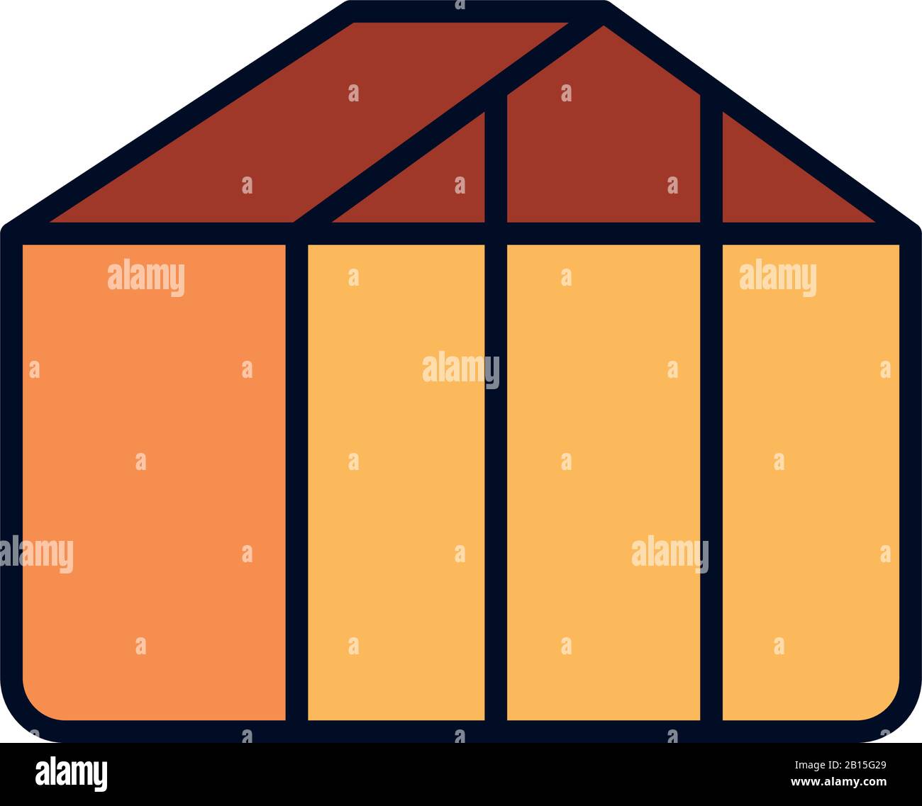 farm building line fill style icon design, agronomy lifestyle ...