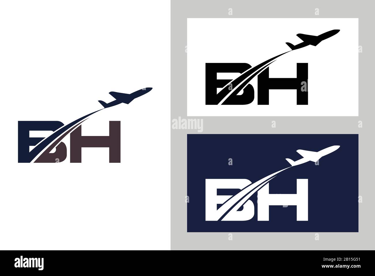 Initial Letter B and H with Aviation Logo Design, Air, Airline ...