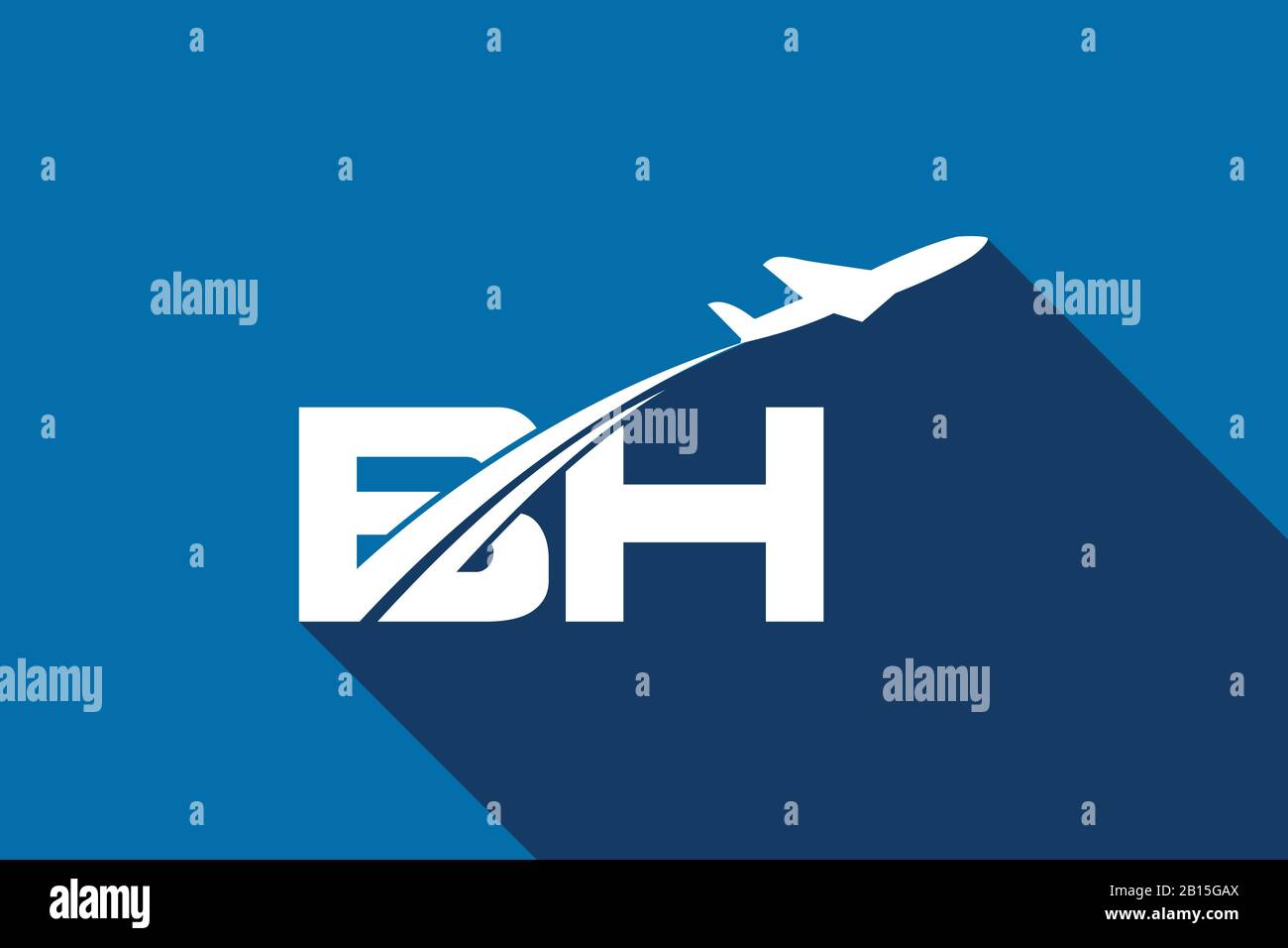 Initial Letter B and H with Aviation Logo Design, Air, Airline ...