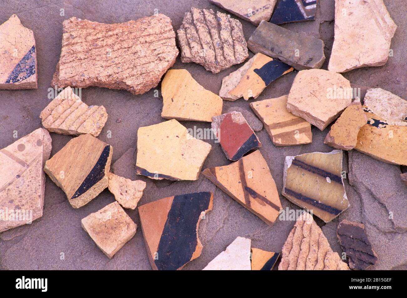 Pot shards at Homolovi II, Homolovi Ruins State Park, Arizona Stock ...