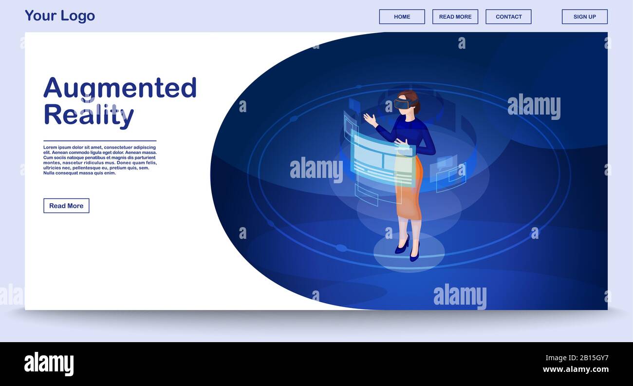 Augmented reality webpage vector template Stock Vector Image & Art - Alamy