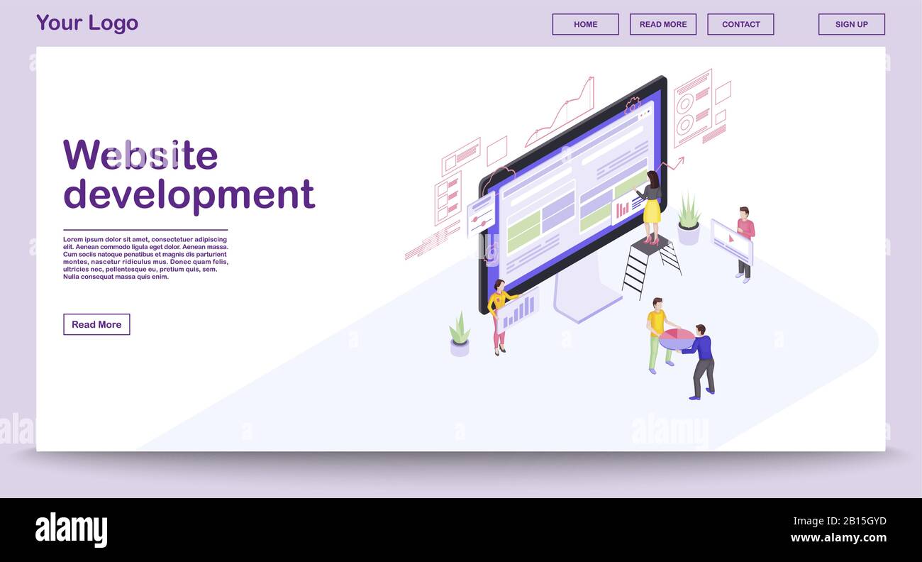Website development webpage vector template Stock Vector Image & Art ...