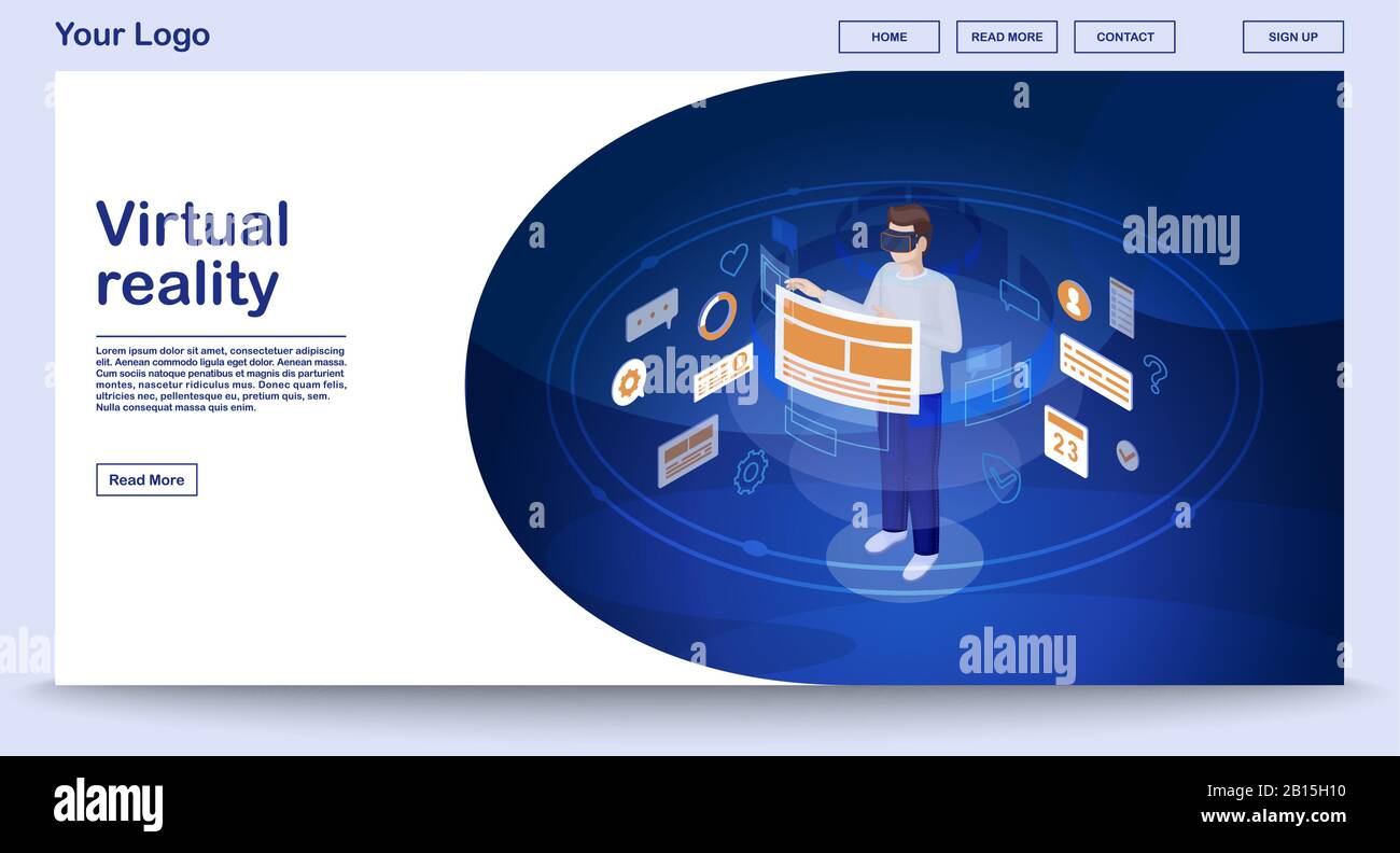 Virtual reality UI webpage vector template Stock Vector Image & Art - Alamy