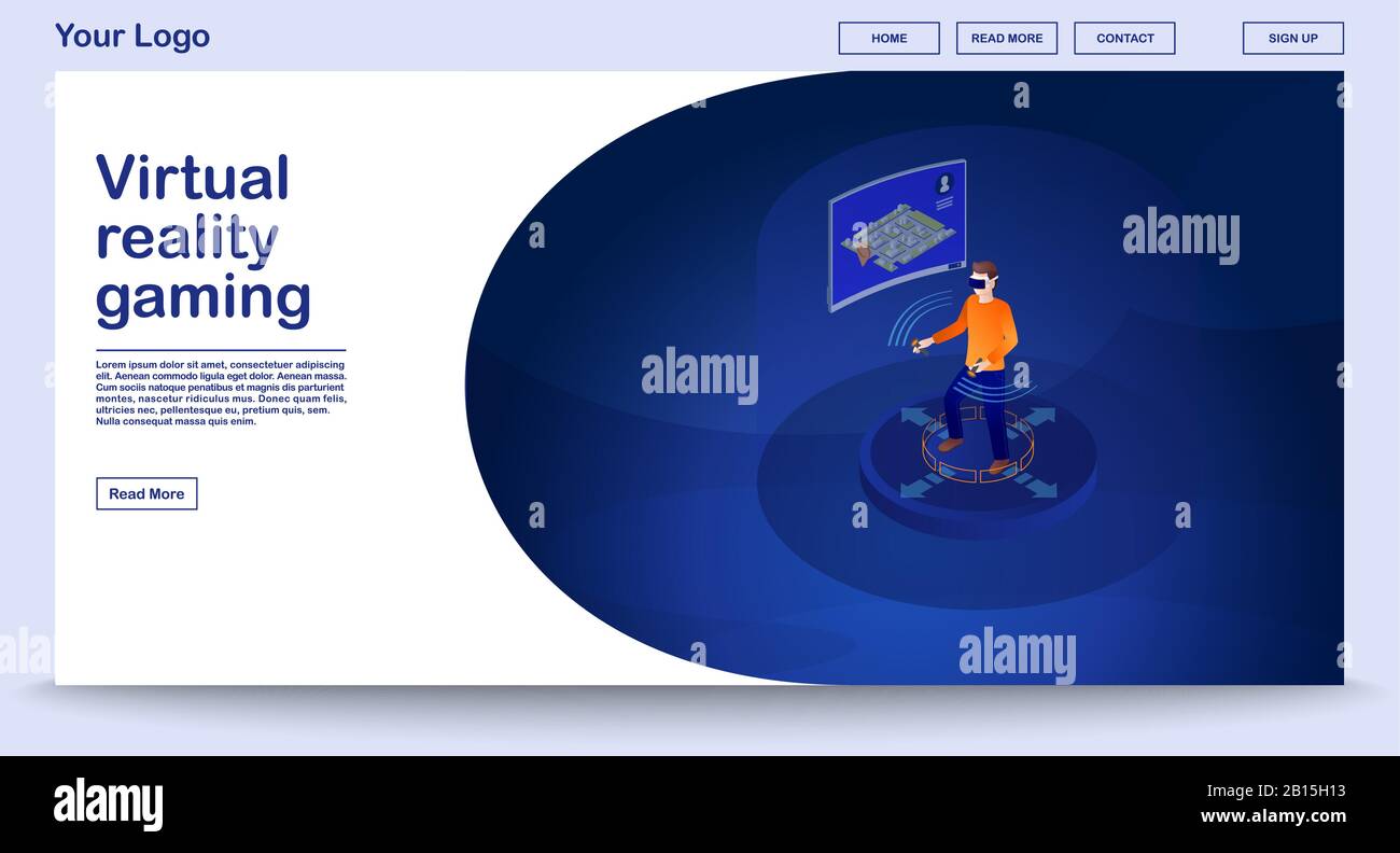 VR gaming webpage vector template Stock Vector Image & Art - Alamy
