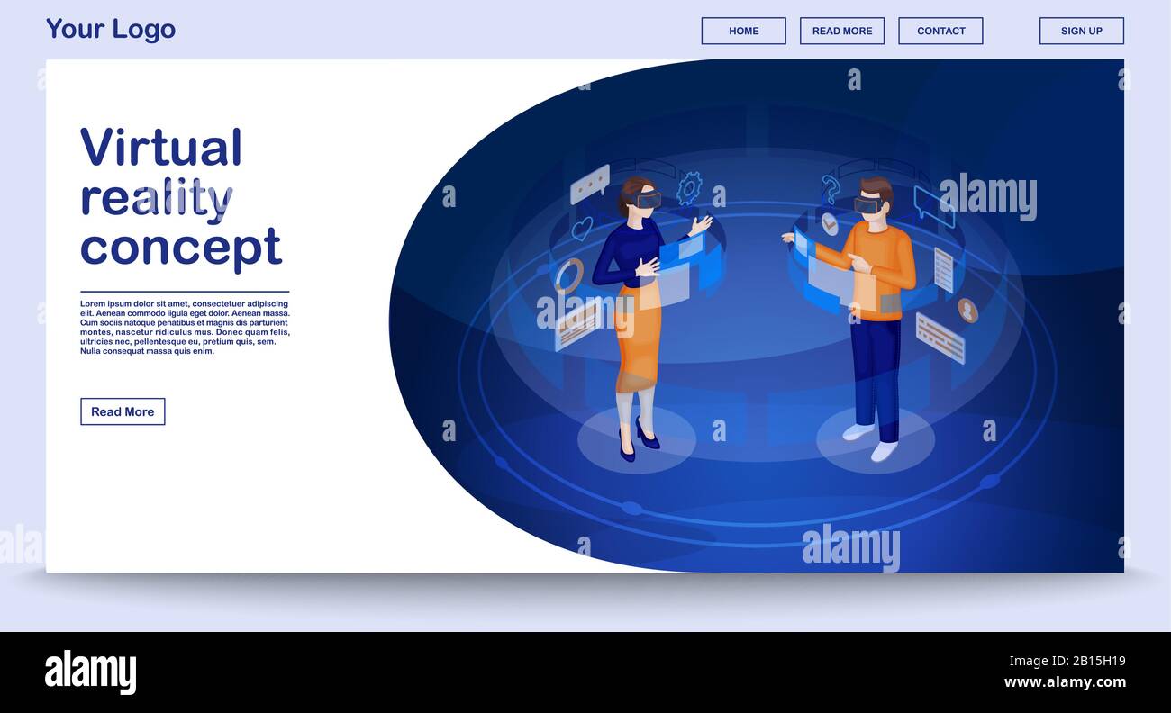 Virtual reality webpage vector template Stock Vector Image & Art - Alamy