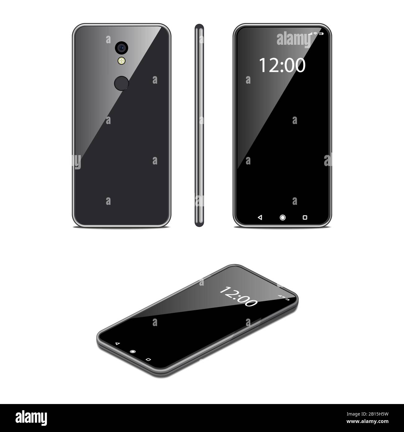 Smartphone realistic 3d vector color illustration Stock Vector Image ...