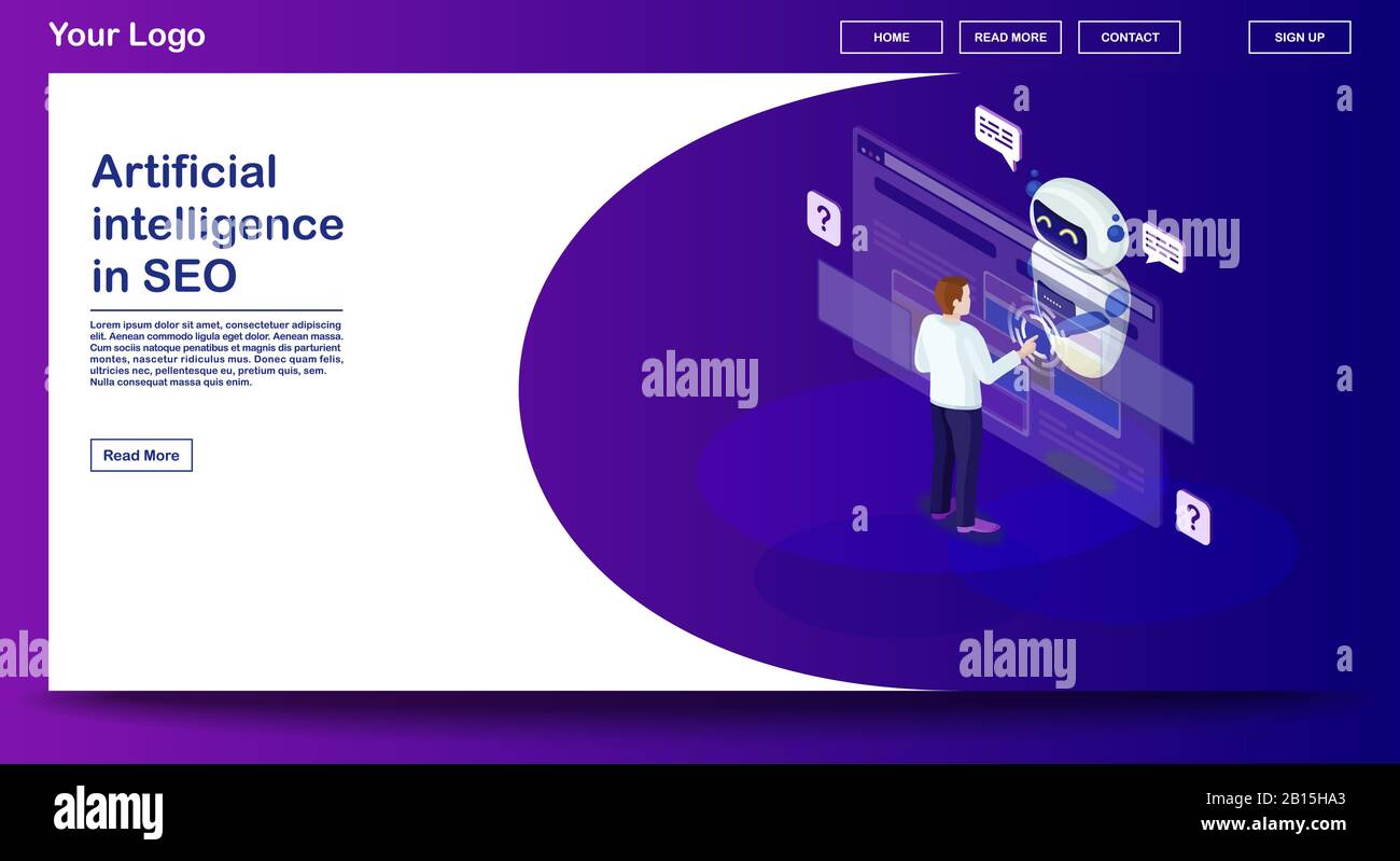 Artificial intelligence vector website template Stock Vector Images - Alamy