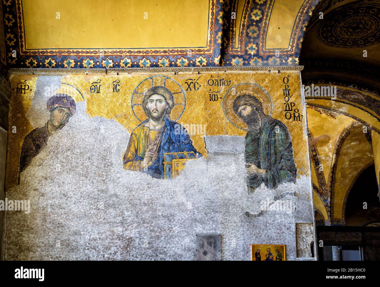 ISTANBUL - MAY 25, 2013: Ancient mosaic with Jesus Christ in Hagia ...