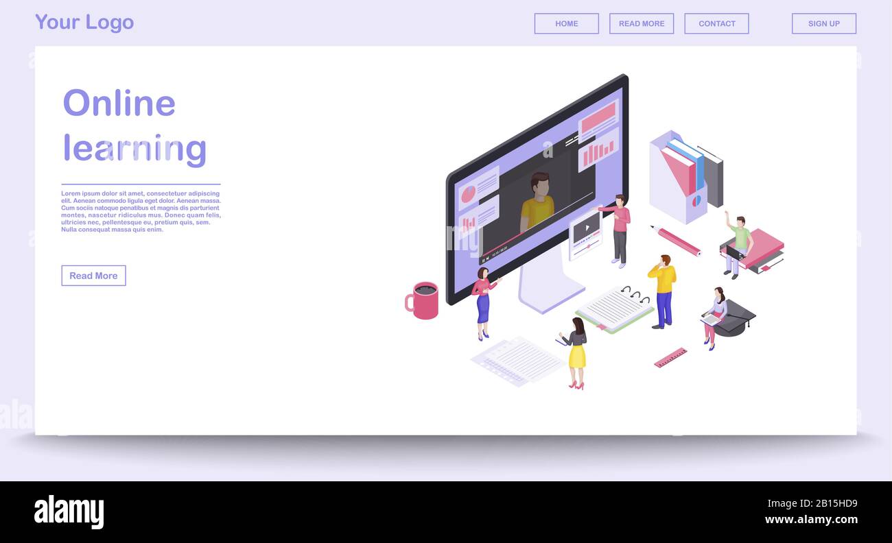 Online learning webpage vector template Stock Vector Image & Art - Alamy