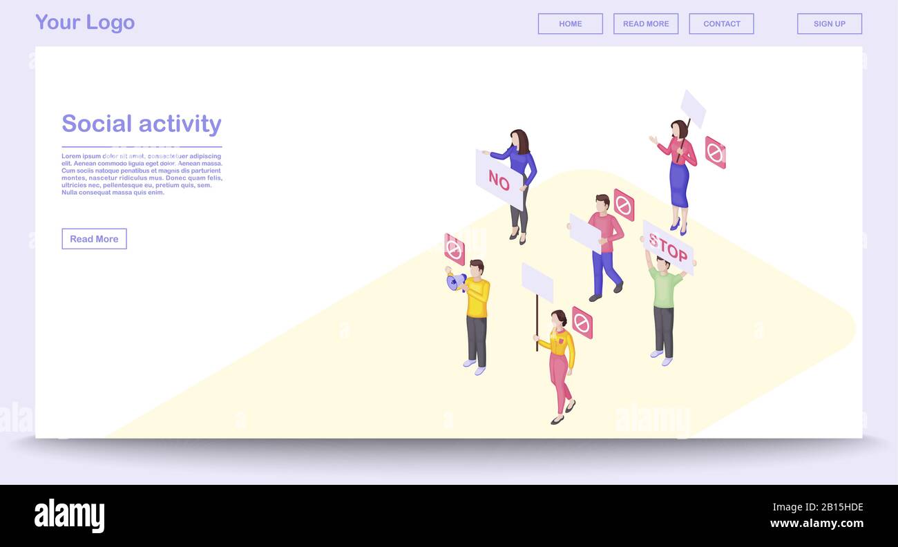 Social activity webpage vector template Stock Vector Image & Art - Alamy