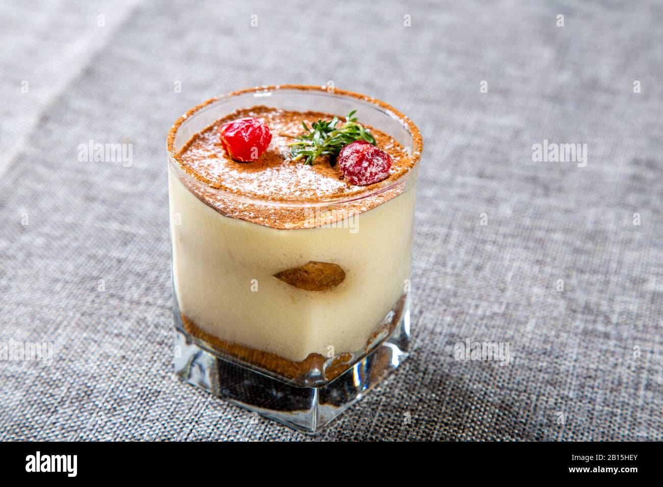 Panna cotta dessert in a transparent glass hi-res stock photography and ...