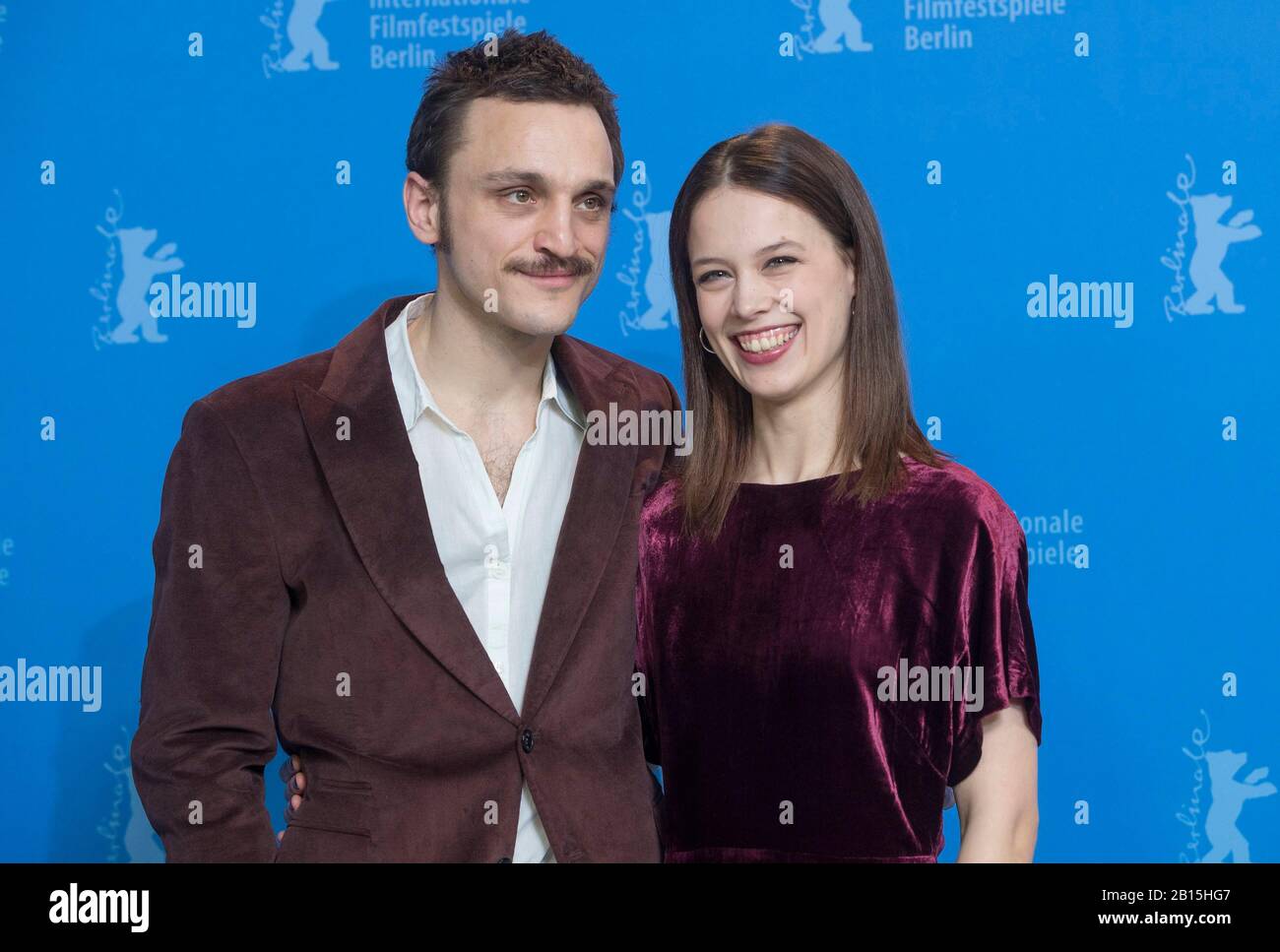 Paula Beer and Franz Rogowski pose at the photo call of 'Undine' during ...