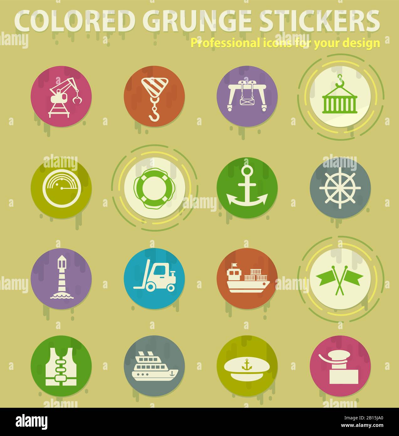 colored grunge icons Stock Vector Image & Art - Alamy